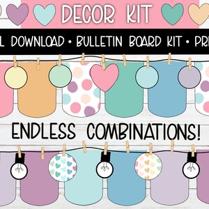 Bulletin Board Decor Kit ~ Banners ~ Borders ~ Digital Download ...