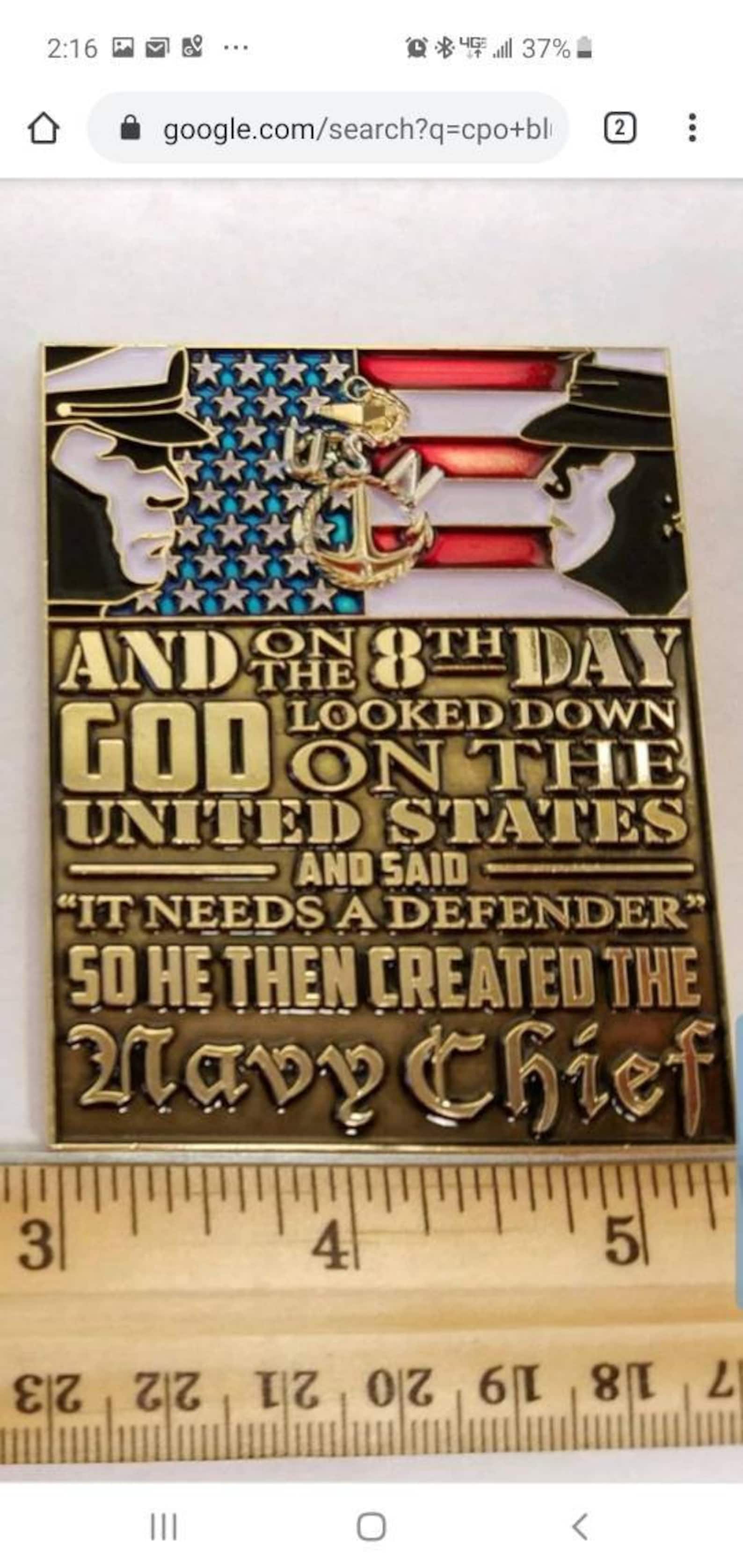 US Navy Chief Petty Officer Blue Print Challenge Coin CPO SCPO - Etsy