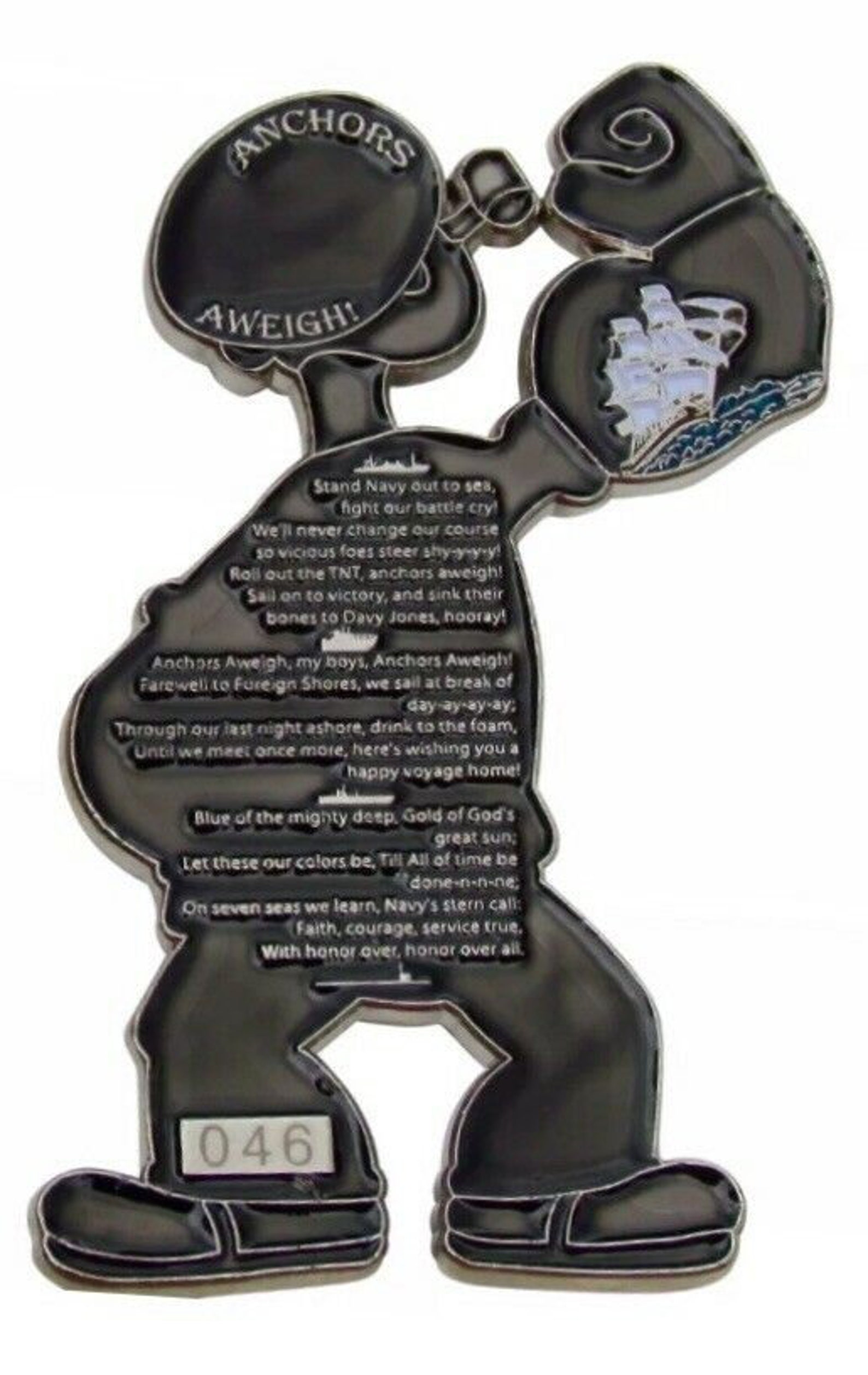 Chief Petty Officer POPEYE Challenge Coin With Anchors Aweigh - Etsy