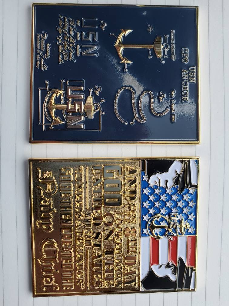 US Navy Chief Petty Officer Blue Print Challenge Coin CPO SCPO - Etsy