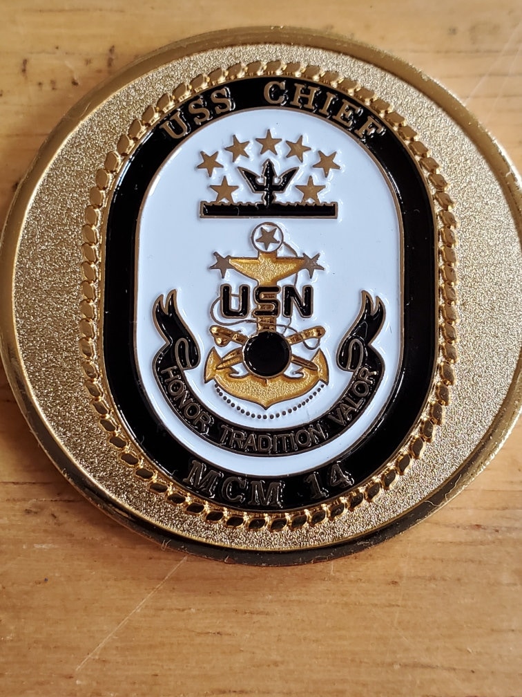 USS CHIEF MCM-14 Challenge Coin. Must Have for Any Cpo Scpo or Mcpo - Etsy