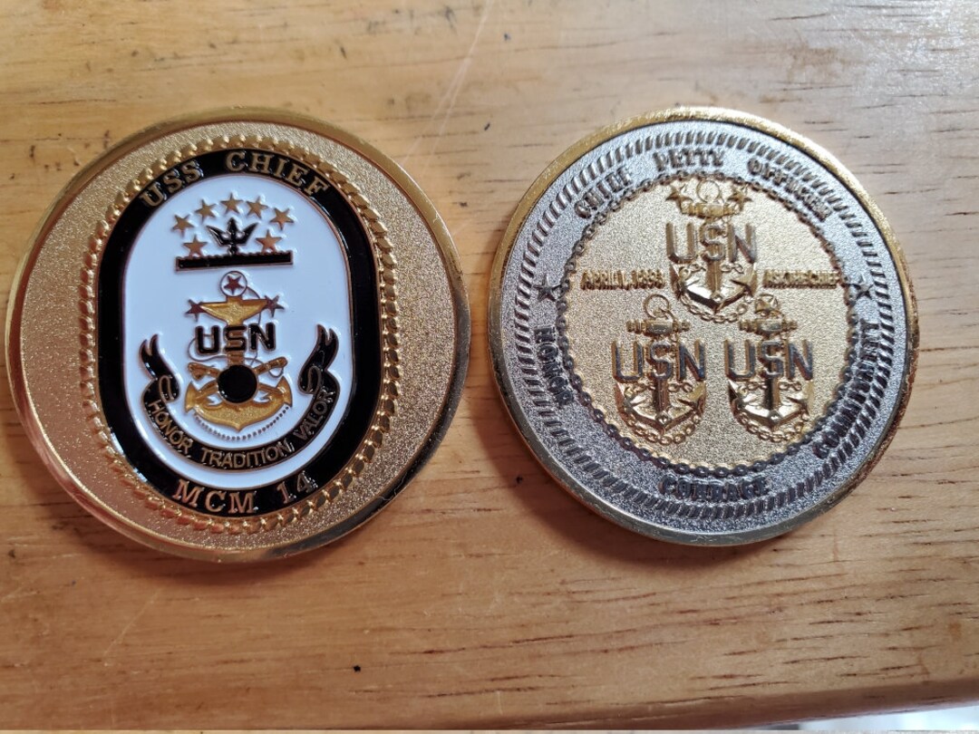 USS CHIEF MCM-14 Challenge Coin. Must Have for Any Cpo Scpo or Mcpo - Etsy