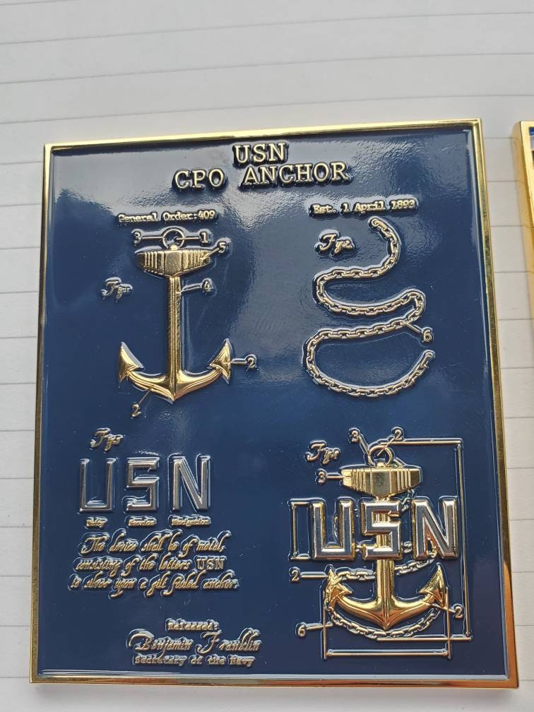 US Navy Chief Petty Officer Blue Print Challenge Coin CPO SCPO Mcpo ...