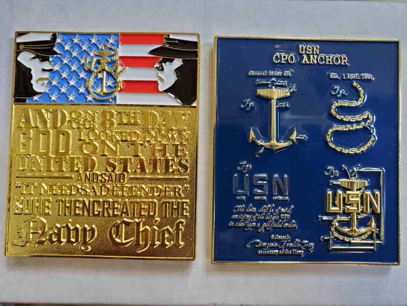 US Navy Chief Petty Officer Blue Print Challenge Coin CPO SCPO - Etsy