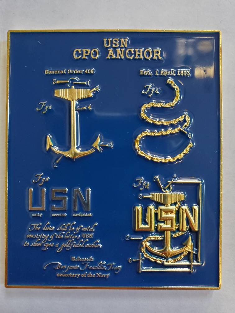 US Navy Chief Petty Officer Blue Print Challenge Coin CPO SCPO - Etsy