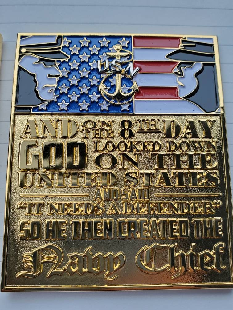US Navy Chief Petty Officer Blue Print Challenge Coin CPO SCPO Mcpo ...