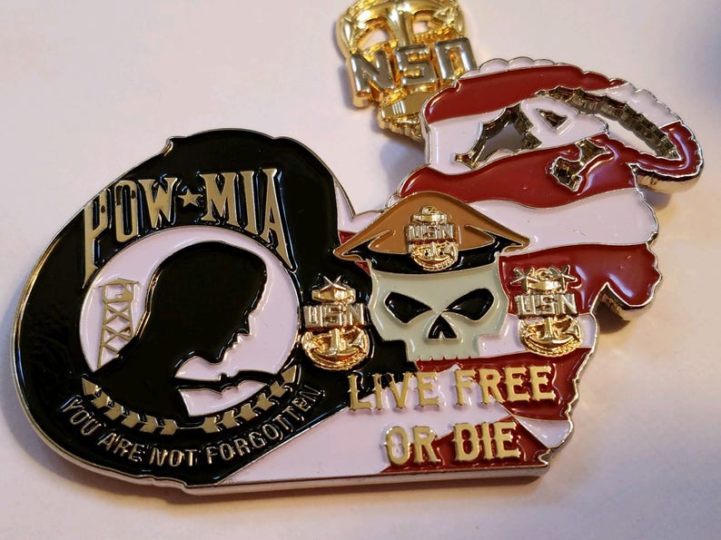 Navy CPO Chief Petty Officer Ghost Rider Motocycle Club Challenge Coin ...