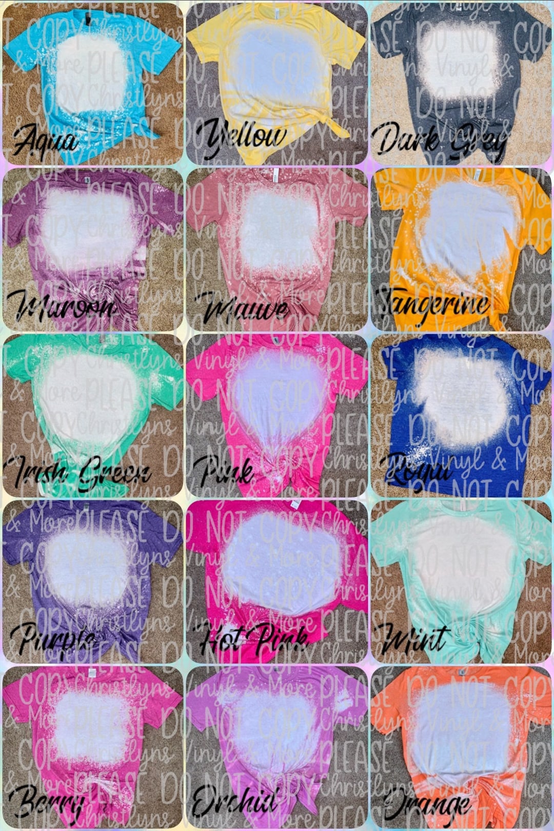 Gildan Softstyle Bella+canvas Bleached Color Chart Digital Download ...