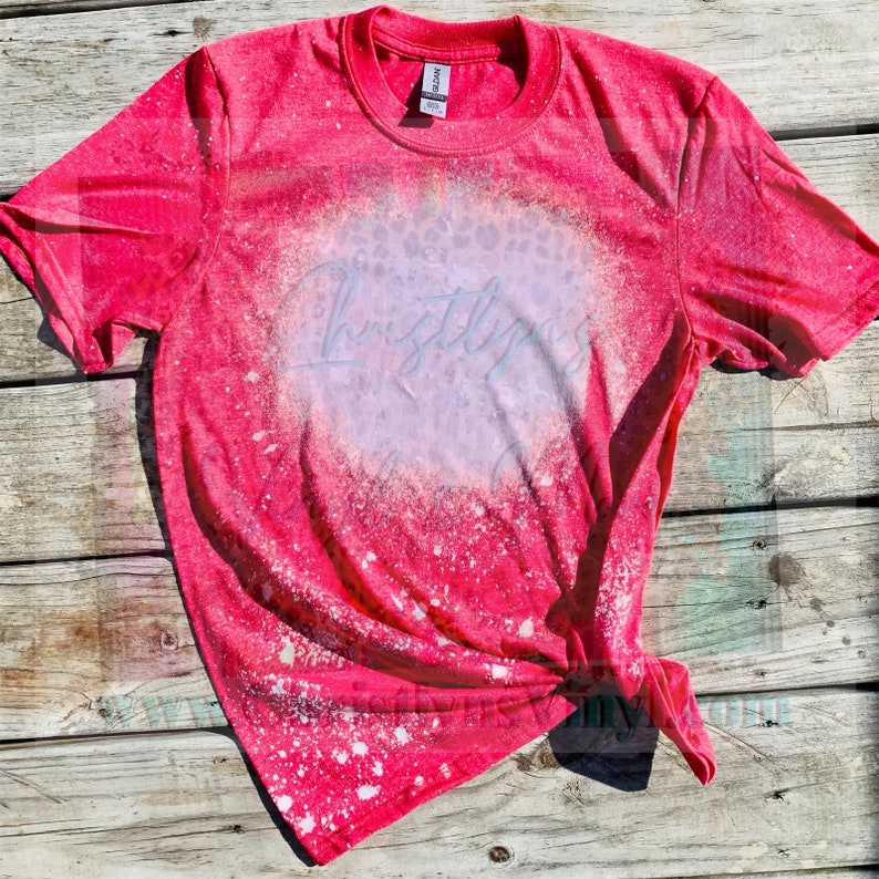 Gildan Softstyle Heather Red Bleached Shirt Mockup Digital Download
