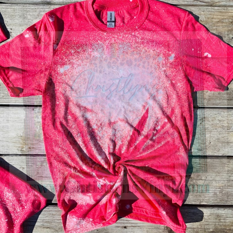 Gildan Softstyle Heather Red Bleached Shirt Mockup Digital Download