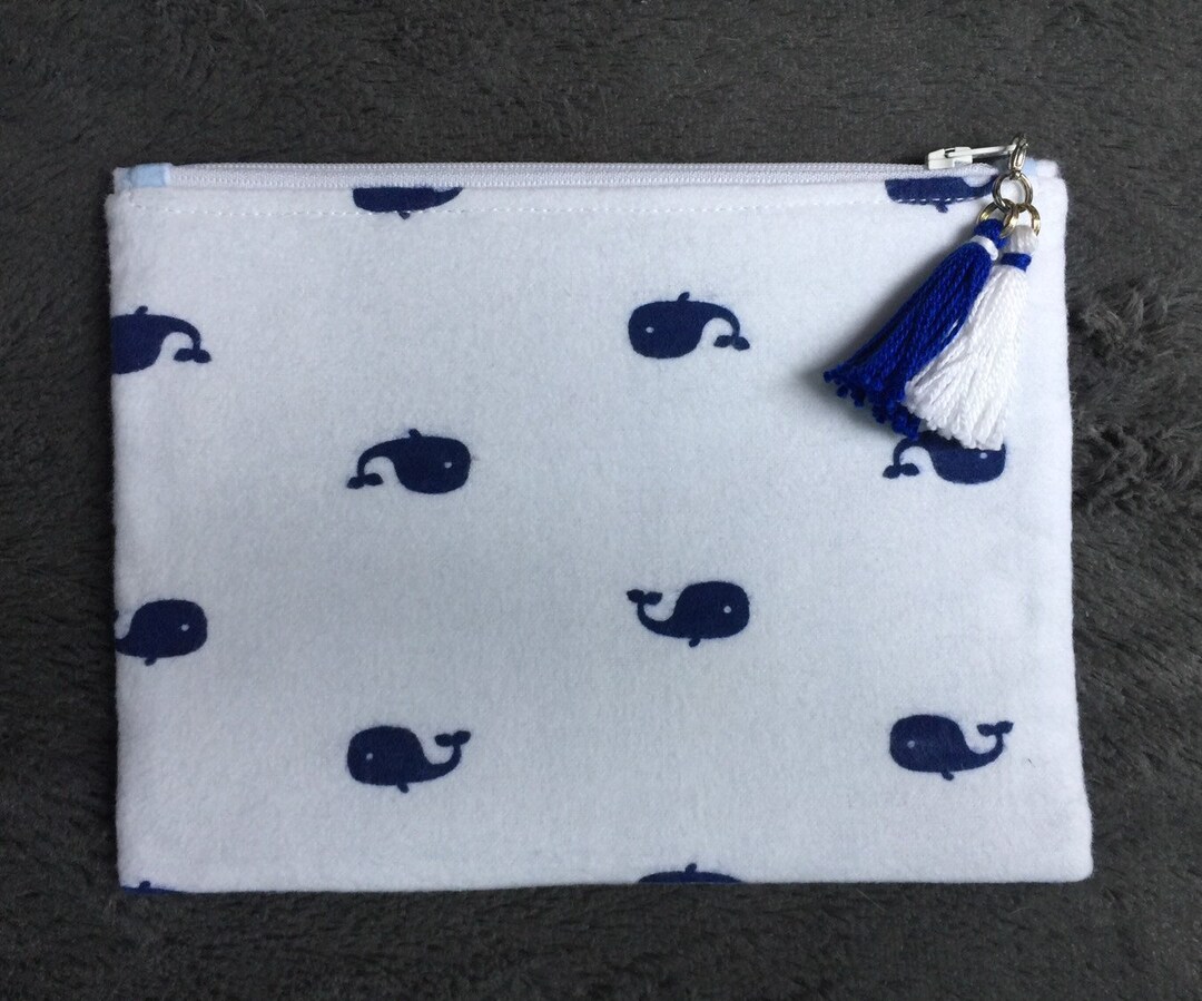 Whale Zippered Pouch - Makeup Bag - Pencil Case - Card Pouch - Travel ...