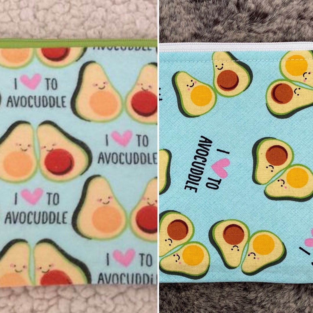 Avocuddle Zippered Pouch: Kawaii Avocado Pencil Case, Makeup Bag - Etsy
