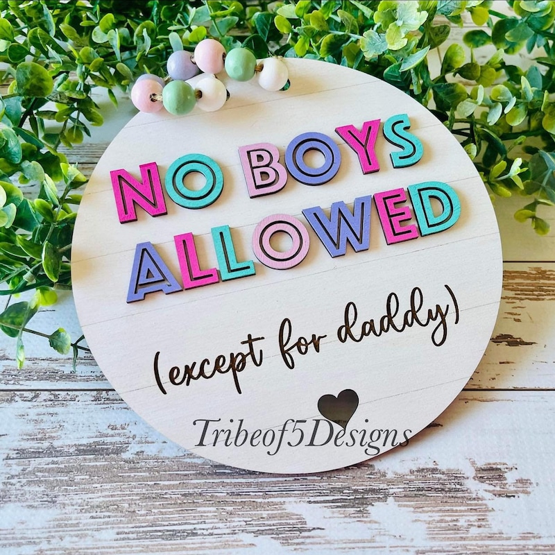 No Boys Allowed Sign - Etsy