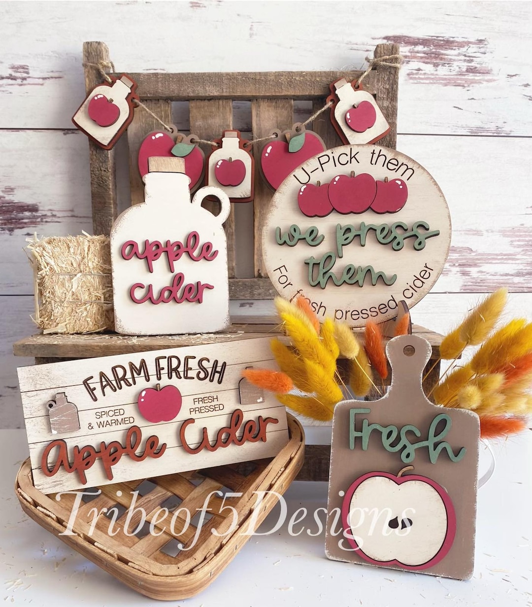 Fall Tiered Tray Svg | Apple Cider Tiered Tray Svg | Apple Tier Tray ...