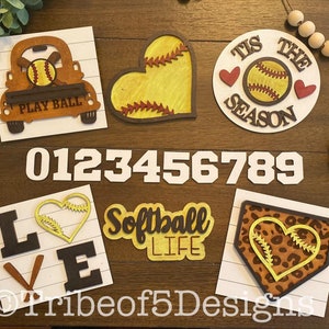 Softball Tiered Tray Svg | Softball Tier Tray Signs Svg | Softball ...