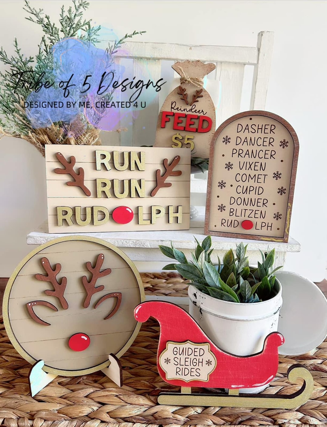 Rudolph Tiered Tray Svg | Rudolph Signs Svg | Rudolph Shelf Sitters Svg ...