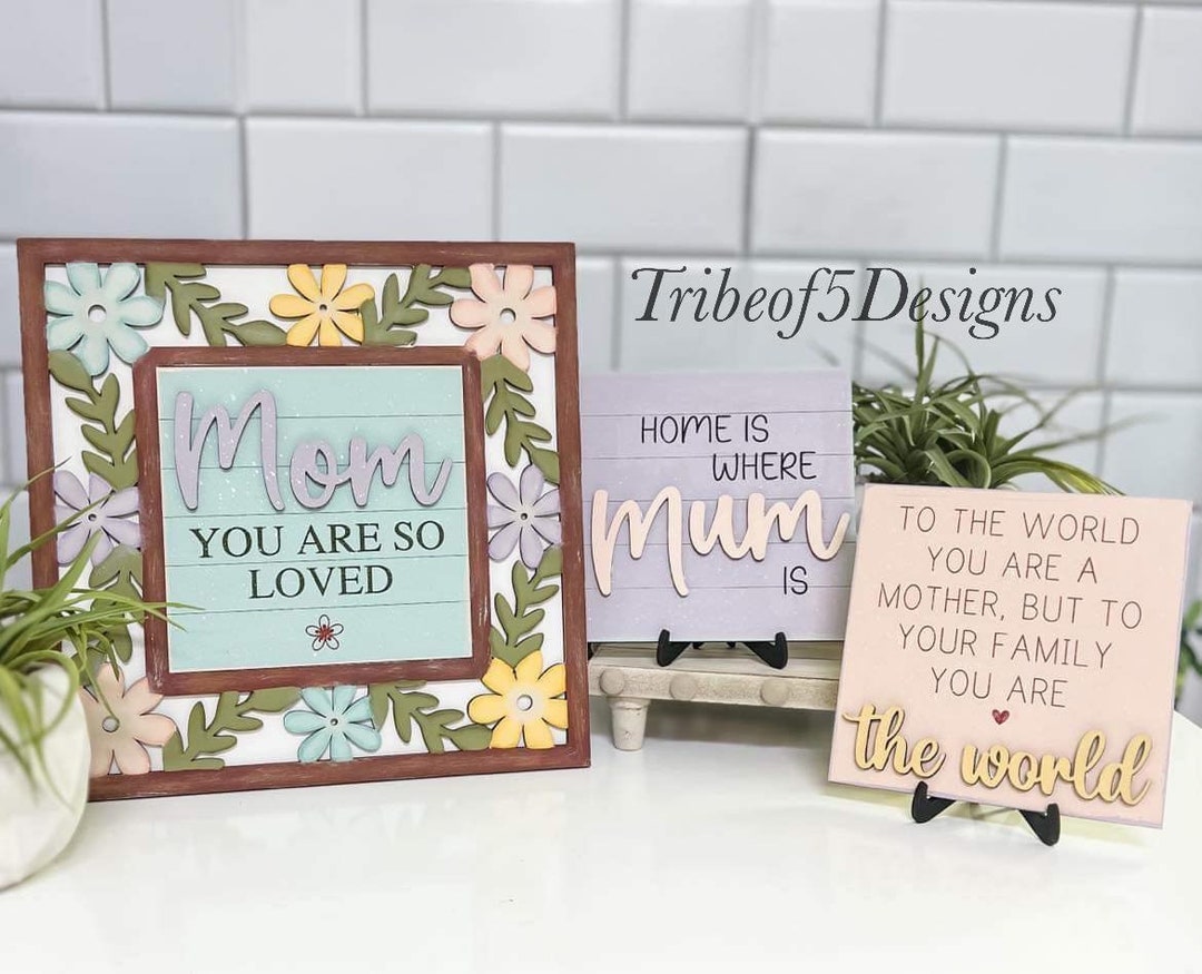 Mom Interchangeable Signs Svg | Mum Signs Svg | Interchangeable Shelf ...