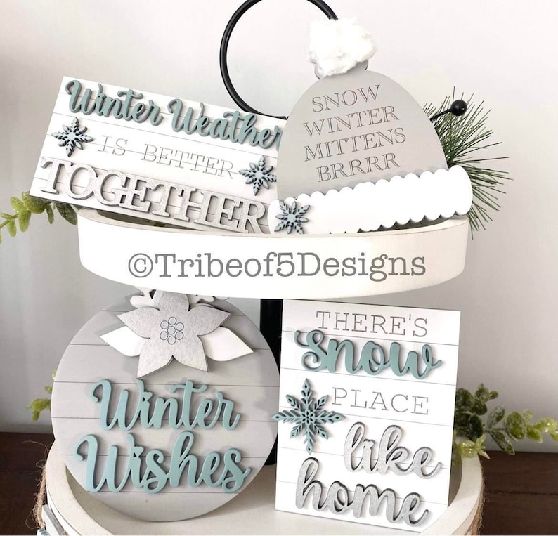 Snow Tiered Tray Svg Snow Tier Tray Svg Winter Tiered Tray - Etsy