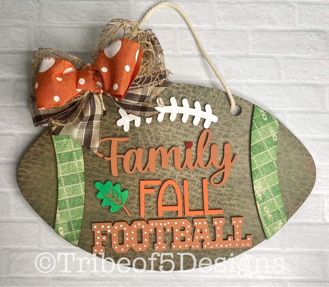 Football Door Hanger Svg Football Door Signs Fall Door - Etsy