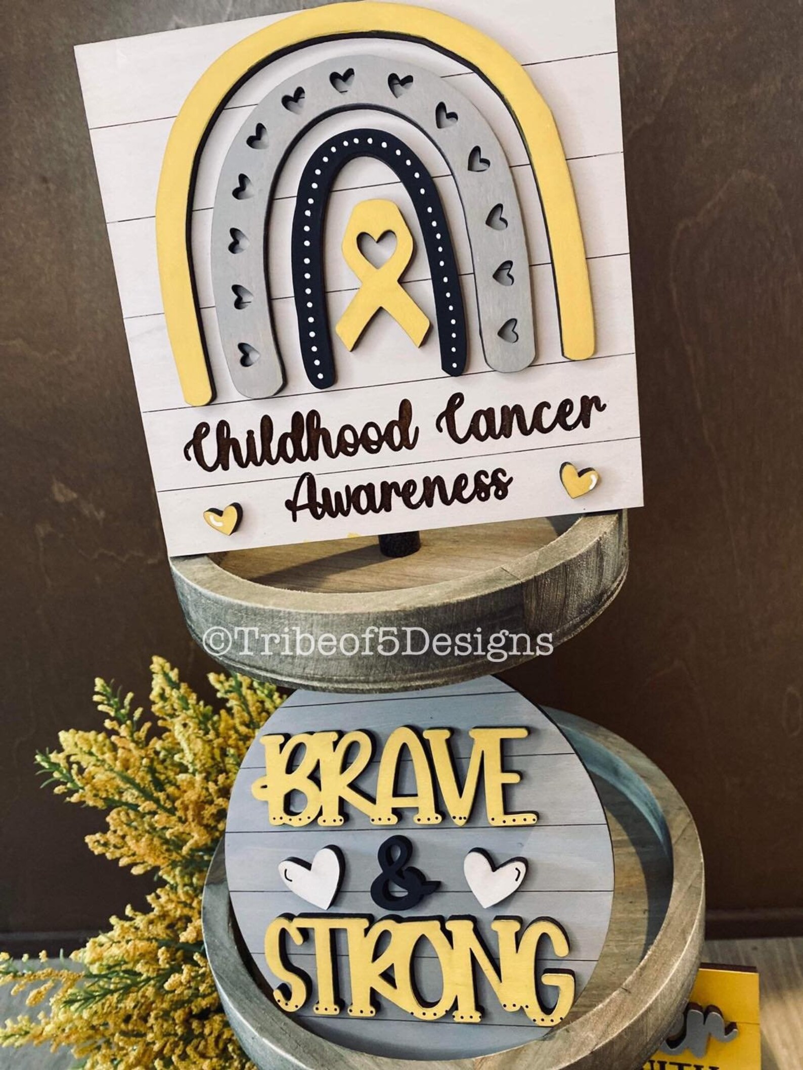 Cancer Tiered Tray Svg Childhood Cancer Tier Tray Svg | Etsy