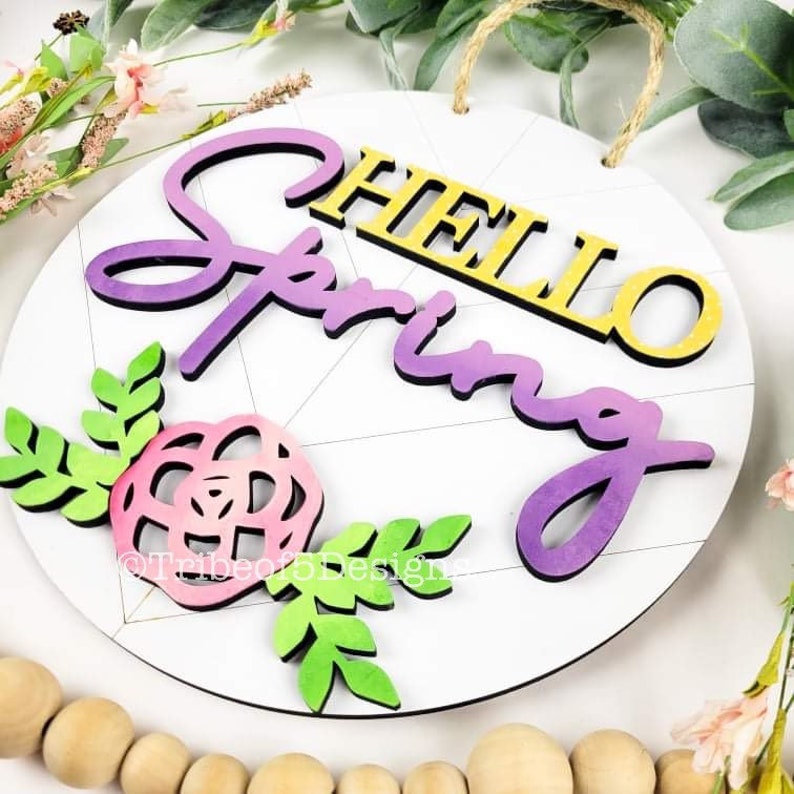 Spring Door Sign Svg | Spring Door Hang Svg | Hello Spring Sign Svg ...