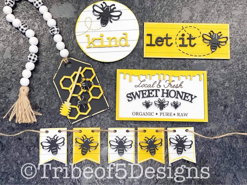 Bee Tiered Tray Svg Be Kind Tiered Tray Svg Summer Tiered - Etsy