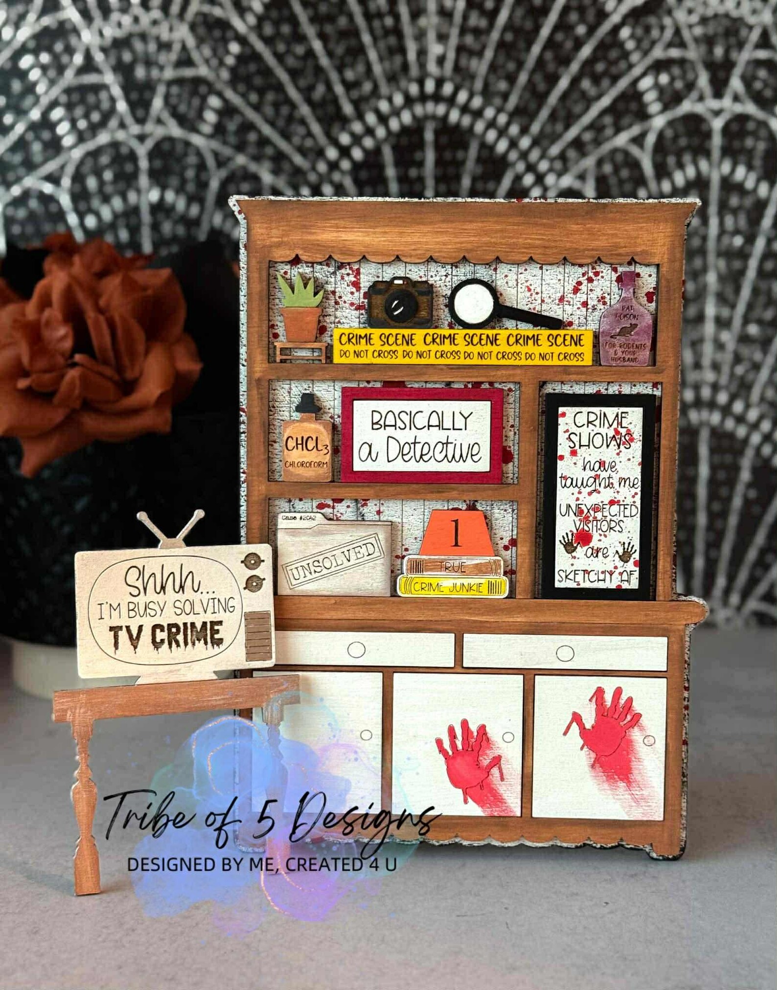 True Crime Shelf Sitter Hutch Svg | Halloween Shelf Sitter Svg | True ...