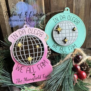 In Da Clerb We All Fam Svg | Funny Christmas Ornaments Svg | Family ...