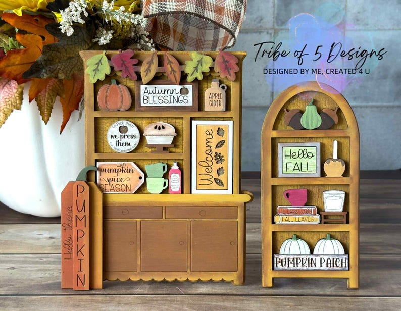 Fall Hutch Shelf Sitters Svg | Fall Hutch Signs Svg | Fall Shelf ...