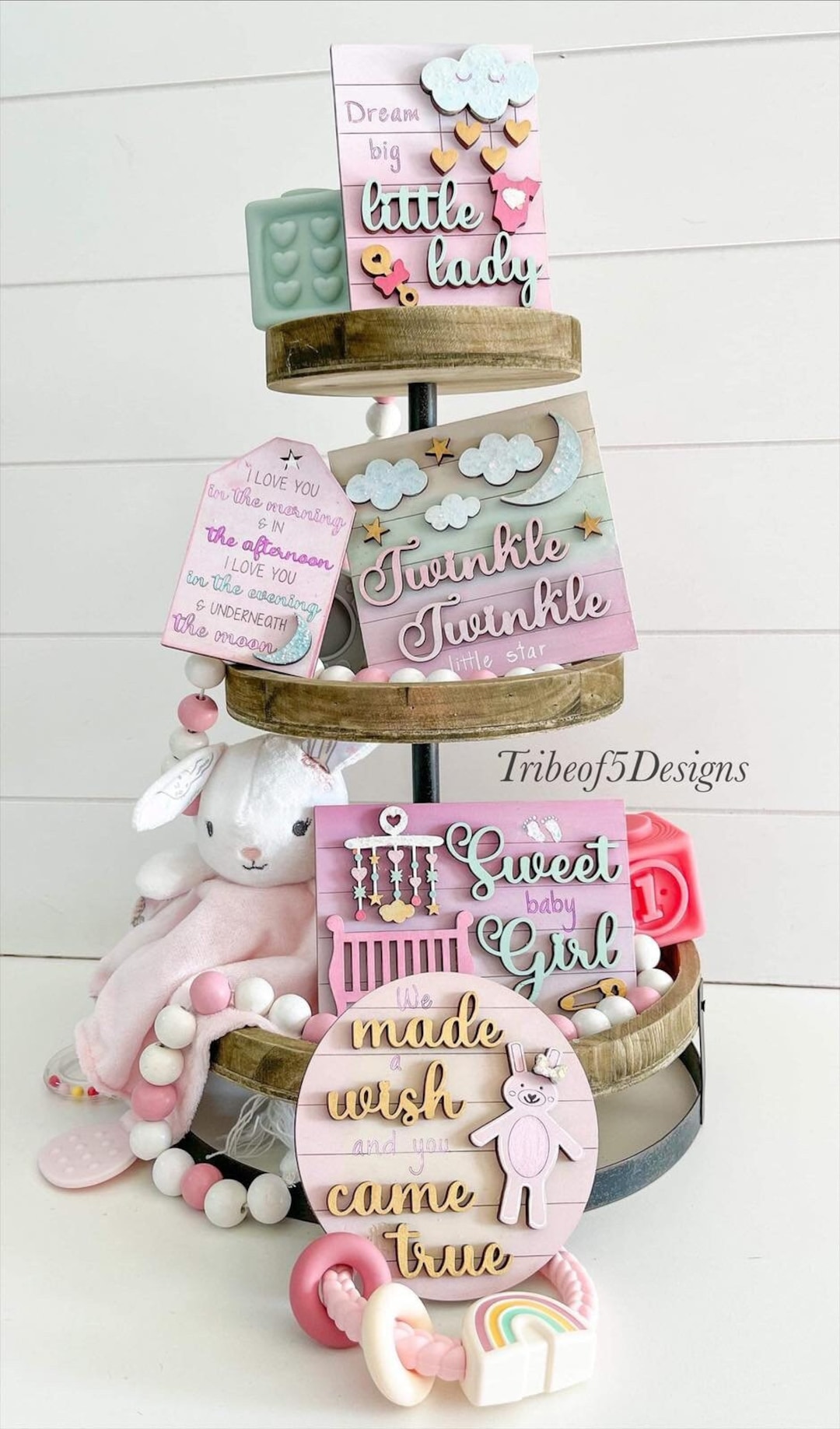 Baby Girl Nursery Tiered Tray Svg | Girl Nursery Tier Tray Svg ...