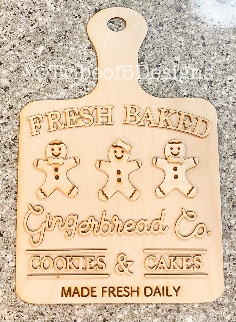Gingerbread Cutting Board Sign Svg Gingerbread Signs Svg | Etsy