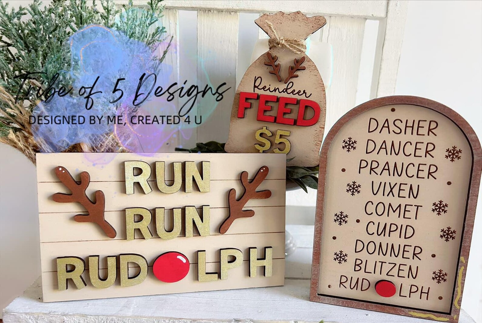 Rudolph Tiered Tray Svg | Rudolph Signs Svg | Rudolph Shelf Sitters Svg ...