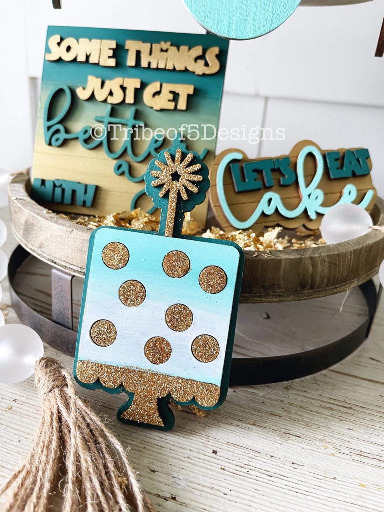 Happy Birthday Tiered Tray Svg | Birthday Tier Tray | Birthday Signs ...