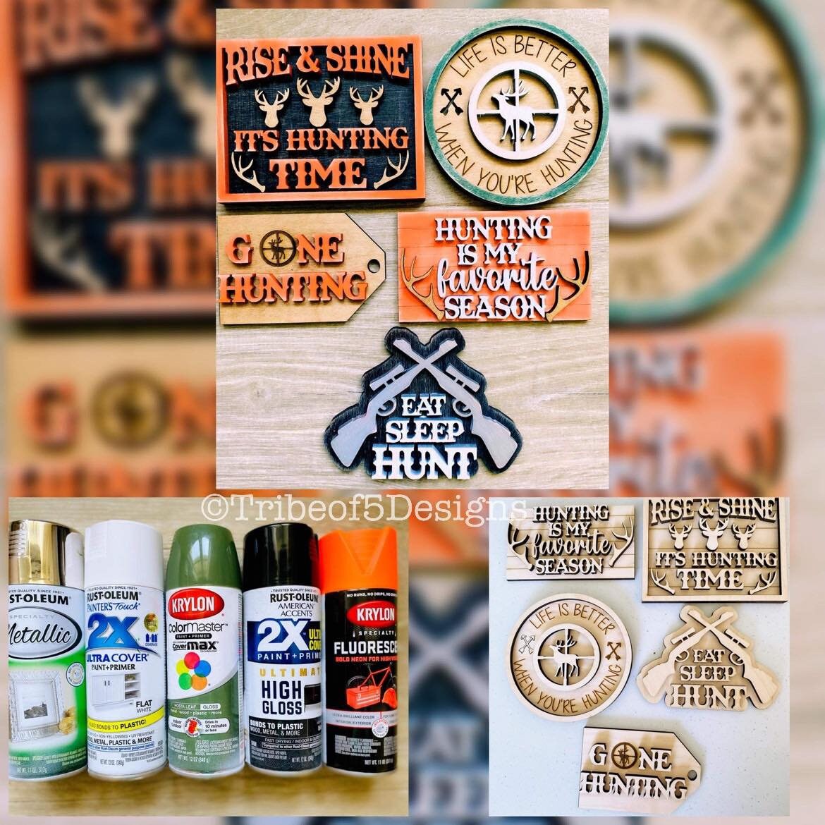 Hunting Tiered Tray Svg | Hunting Tier Tray Svg | Hunting Signs Svg ...