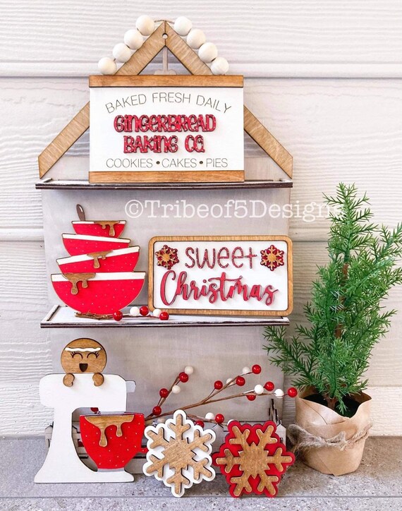 Gingerbread Tiered Tray Svg Gingerbread Tier Tray Svg | Etsy