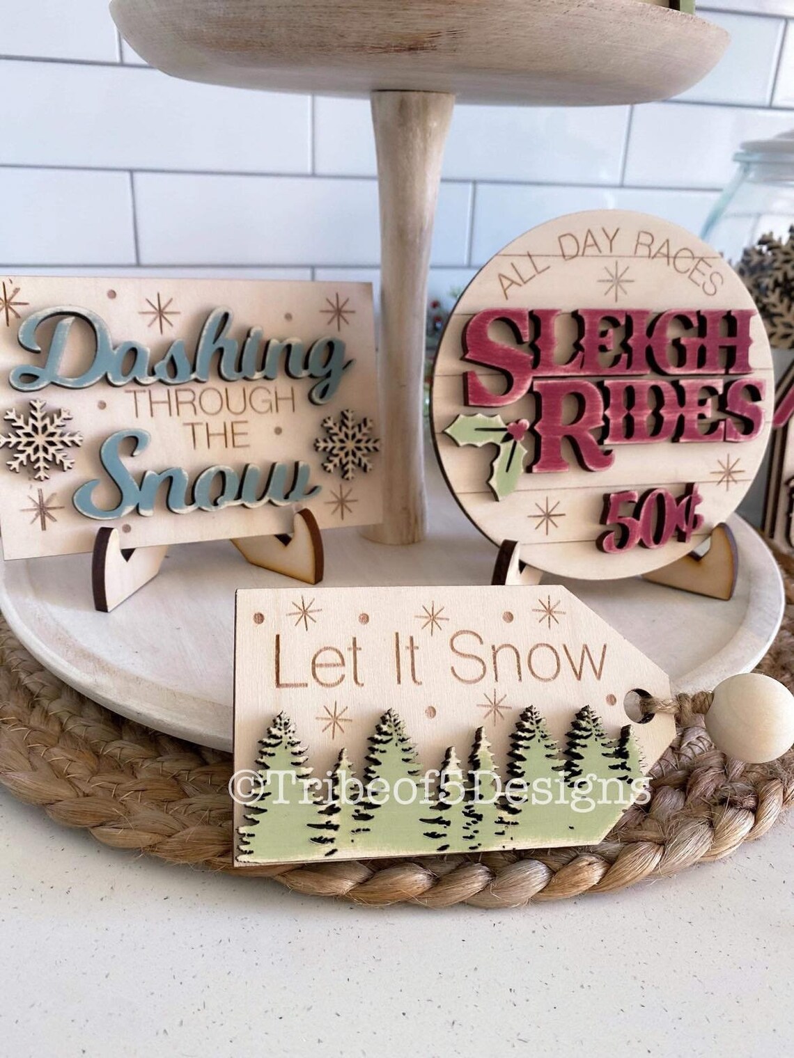 Sleigh Rides Tiered Tray Svg | Christmas Tiered Tray Svg | Christmas ...