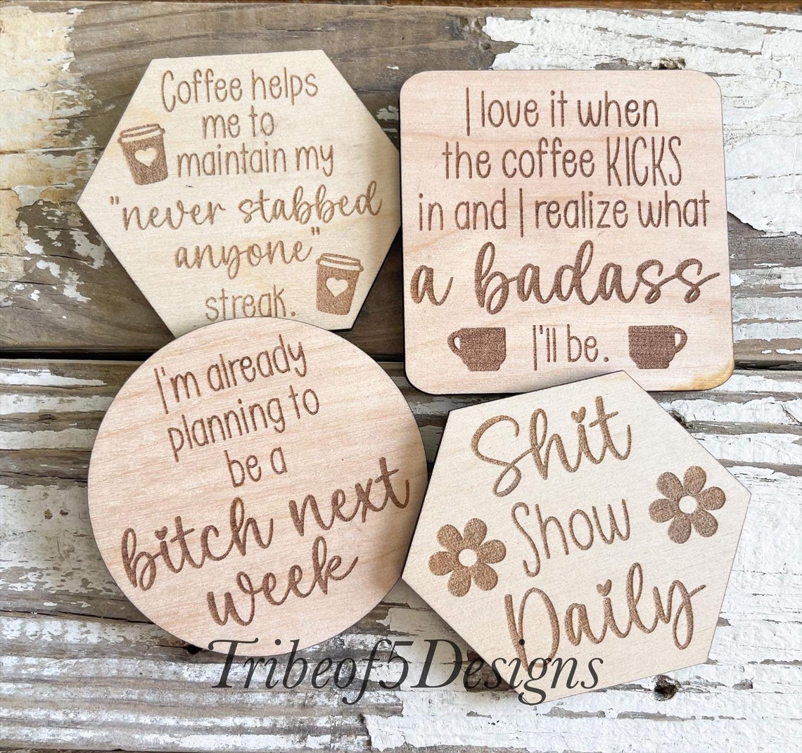 Funny Magnets Svg | Wood Magnets Svg Files | Glowforge Laser Magnet Svg ...