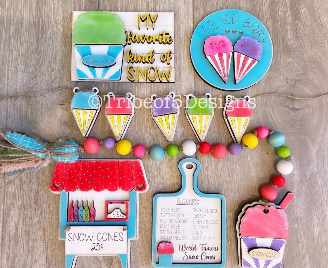 Snow Cone Tiered Tray Svg Snow Cone Tier Tray Svg Summer - Etsy