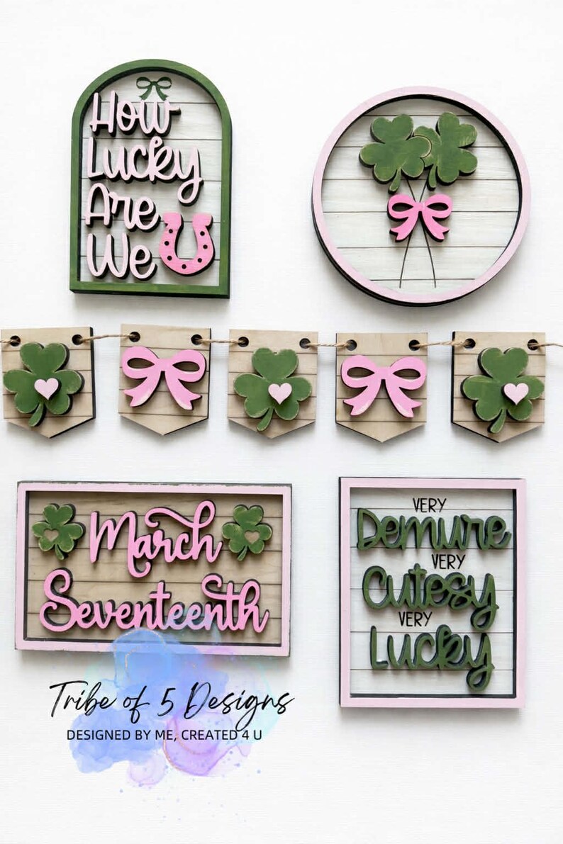 Saint Patricks Day Tiered Tray Shelf Sitter Decor Signs Svg | March ...