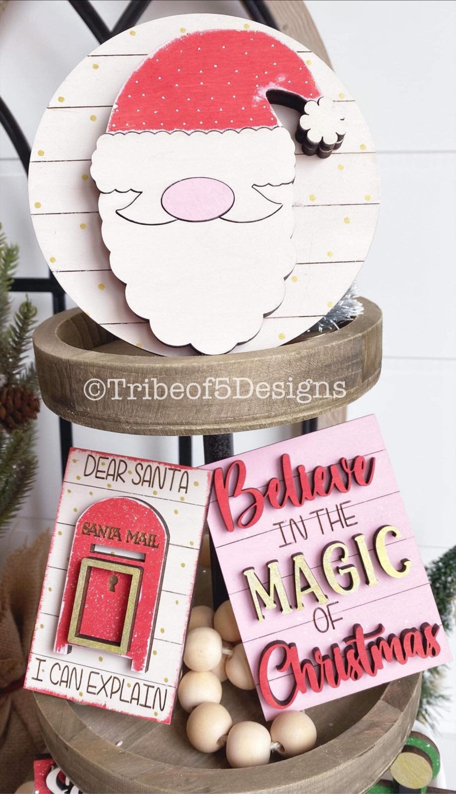 Santa Tiered Tray Svg Santa Tier Tray Svg Christmas Tiered - Etsy