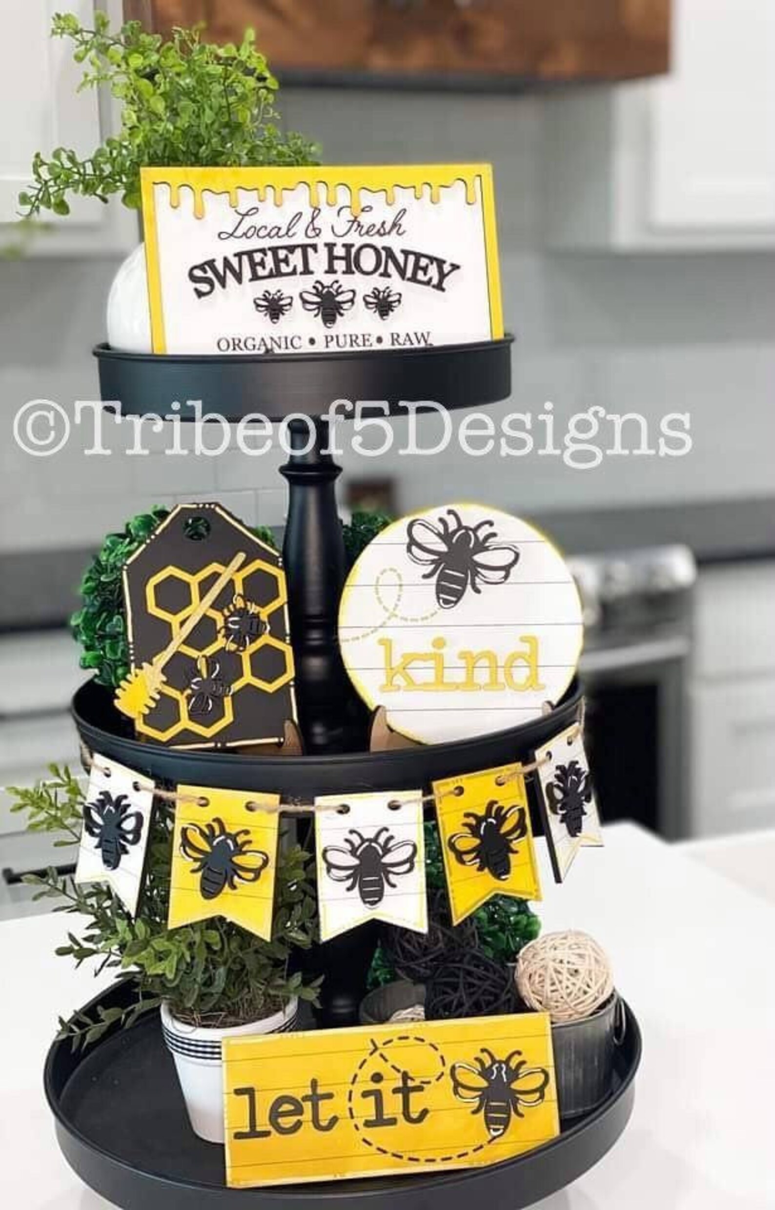 Bee Tiered Tray Svg Be Kind Tiered Tray Svg Summer Tiered - Etsy