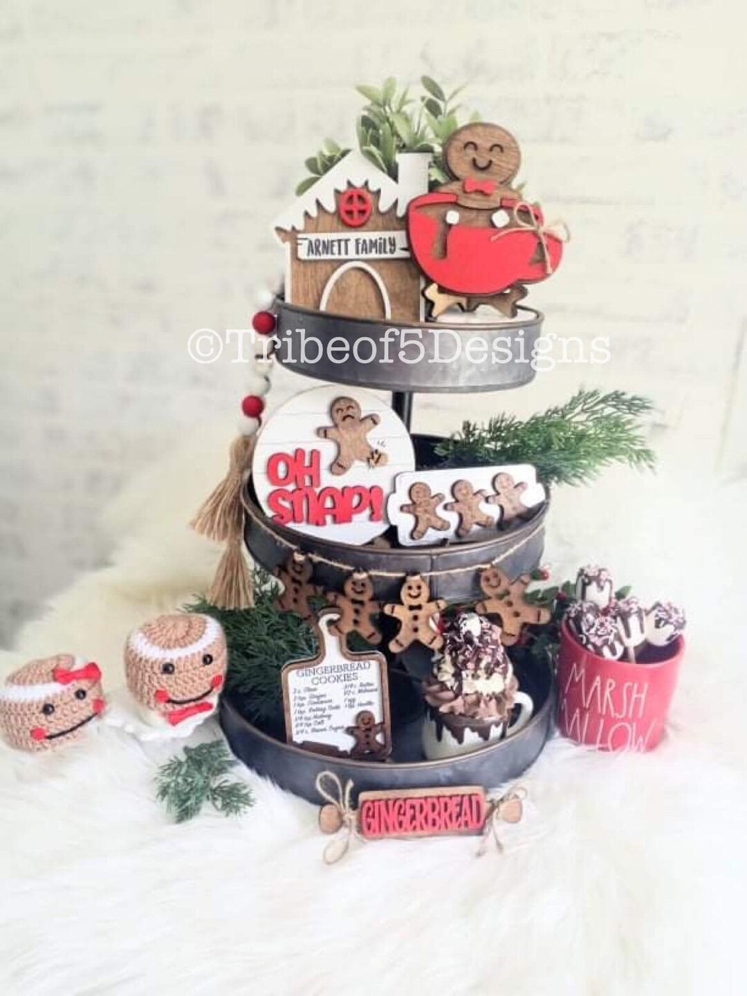 Gingerbread Tiered Tray Gingerbread House Tiered Tray - Etsy