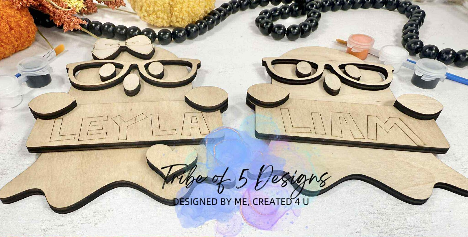 Kids Halloween DIY Paint Kit Signs Svg | Kids Halloween Name Signs Svg ...
