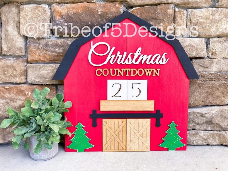 Christmas Countdown Sign Svg Christmas Countdown Svg | Etsy