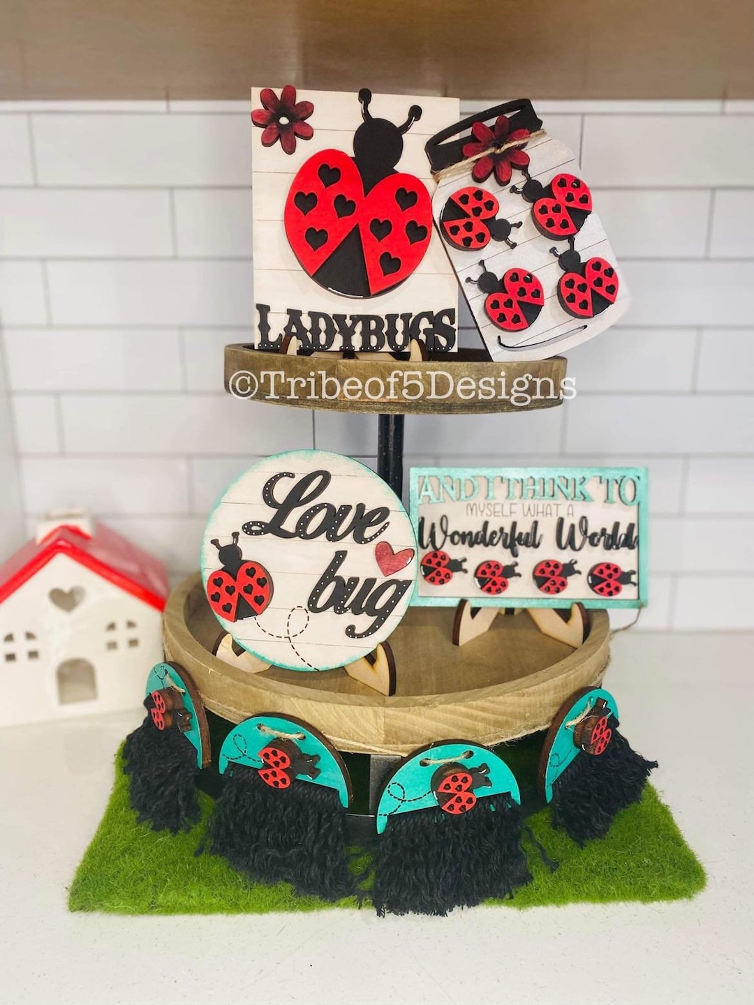 Ladybug Tiered Tray Svg | Ladybug Tier Tray Svg | Ladybug Signs Svg ...