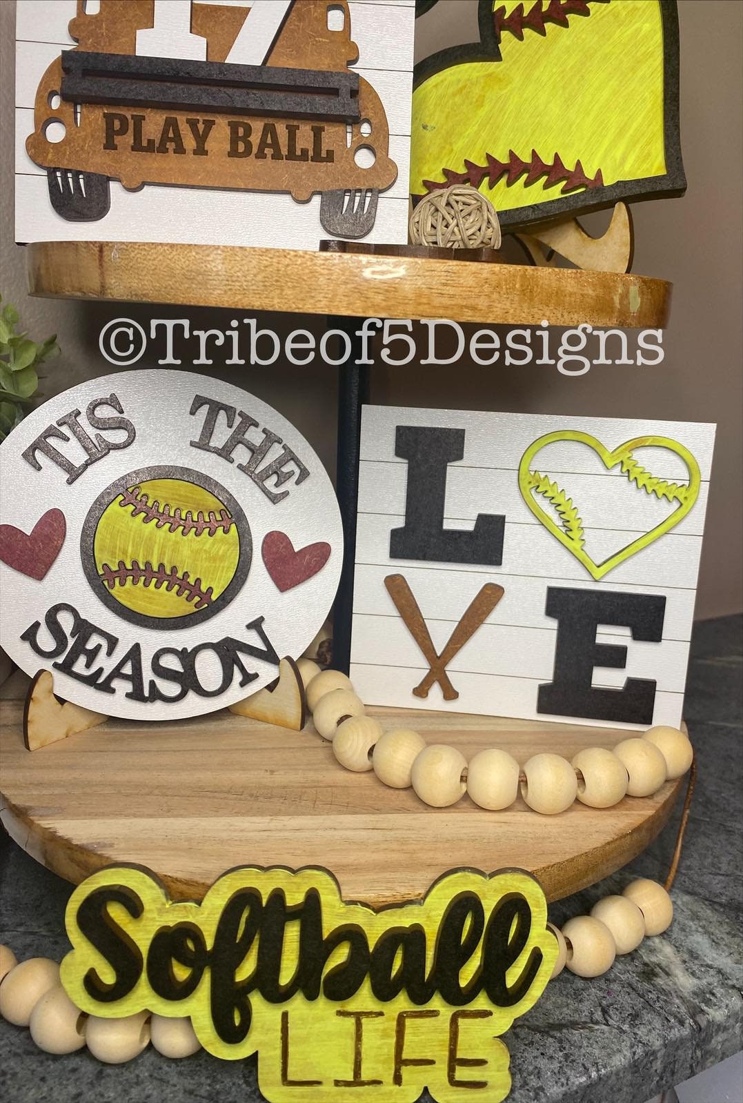 Softball Tiered Tray Svg | Softball Tier Tray Signs Svg | Softball ...