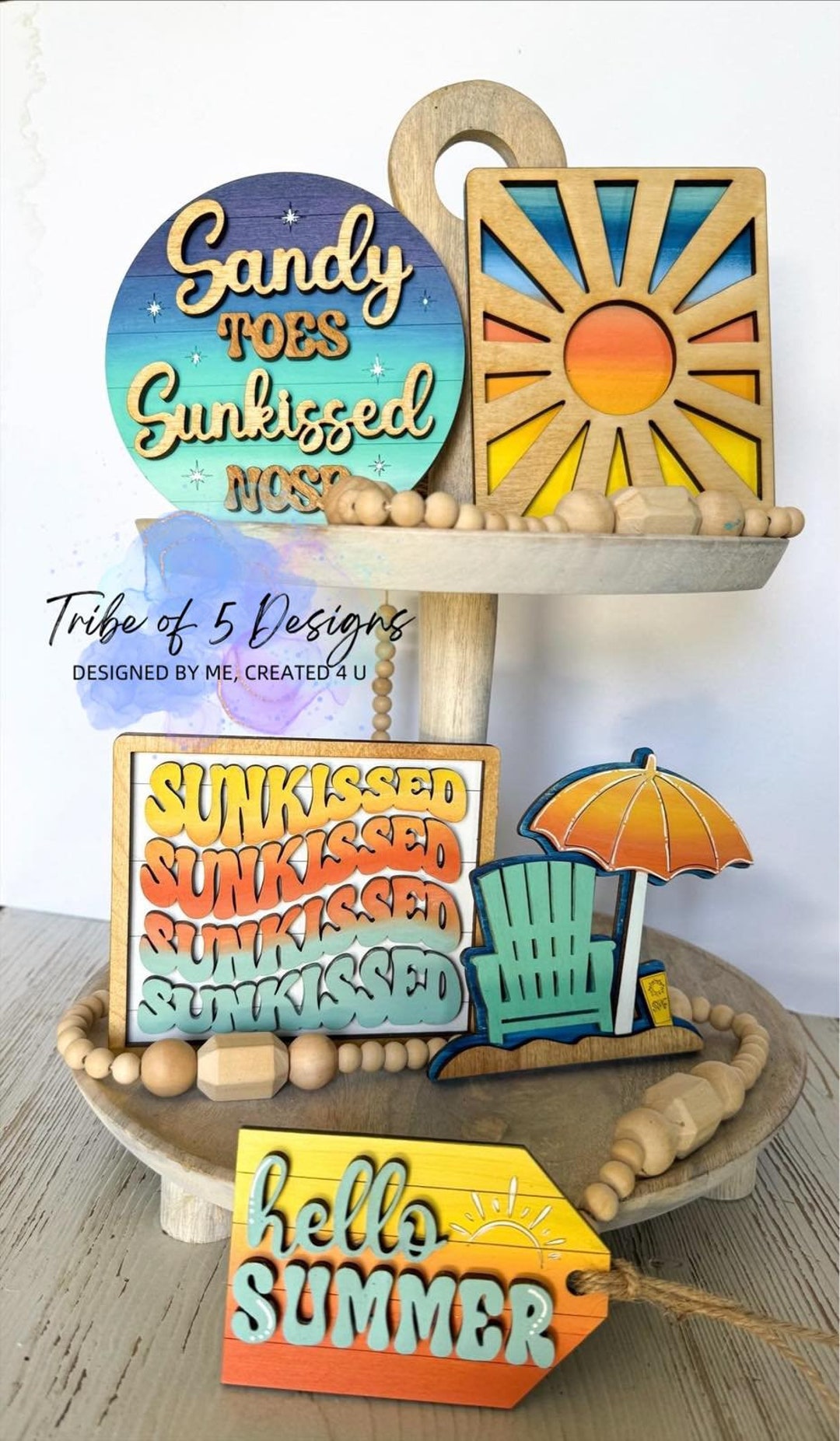 Summer Tiered Tray Svg | Summer Shelf Sitters Svg | Hello Summer Shelf ...