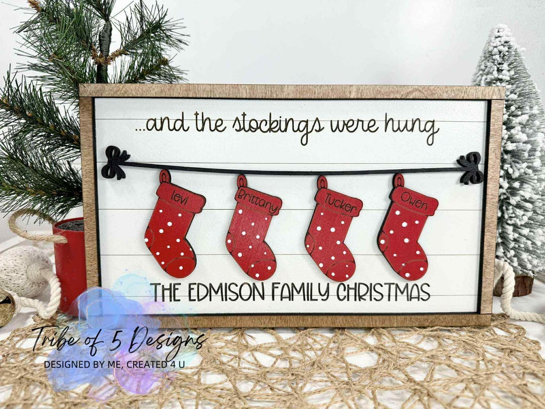 Personalized Family Christmas Name Signs Svg | Personalized Family ...