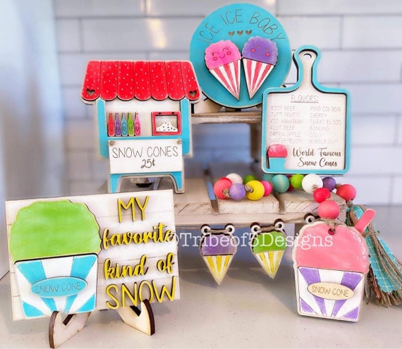 Snow Cone Tiered Tray Svg Snow Cone Tier Tray Svg Summer - Etsy