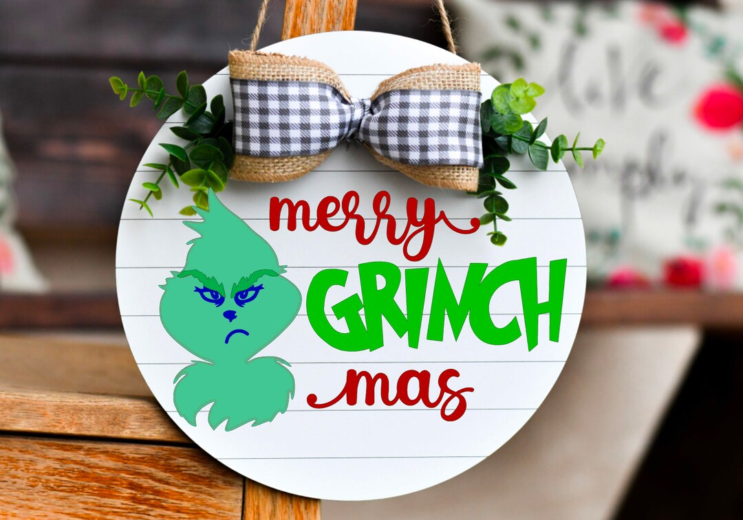 Grinch Door Hanger Svg | Grinch Signs Svg | Grinch Front Door Signs Sv ...